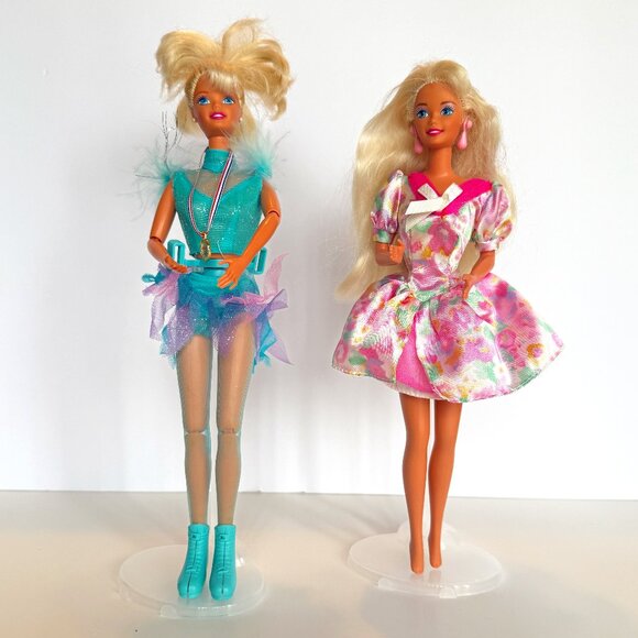 Barbie | Toys | 2 Vintage Barbies 9s Olympic Usa Skater Barbie Russell ...